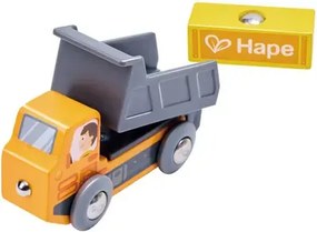HAPE Vláček technická vozidla 4 ks / Na magnet / Dřevo / od 18 měsíců
