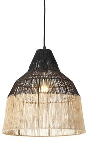 Venkovská závěsná lampa černá s provazem 40 cm - Jenthe