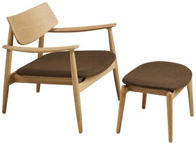 House Nordic Set křesla a podnožky OLVERA přírodní