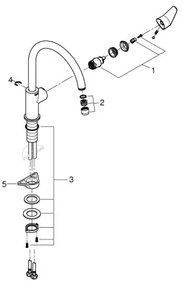 GROHE 31536001 - Dřezová baterie BAUCURVE 332 mm lesklý chrom