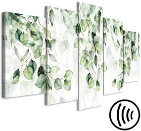 Obraz Lehkost listů - jemná kompozice s rozkvetlými větvičkami