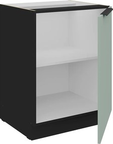 ARIA sc | dolní skříňka 60 D 1F policová | 60 cm | ANTI FINGERPRINT povrch | černá/aquamarine