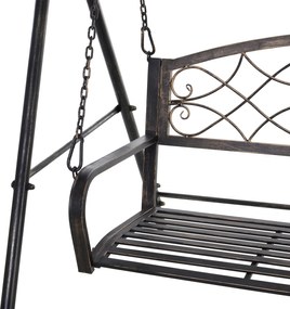 Zahradní houpačka Outsunny pro 2 osoby, kovová houpačka Hollywood v bronzové barvě, 167 x 123 x 175 cm, ideální pro zahradu a terasu | Aosom.de