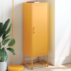 Skříň highboard hořčicově žlutá 36 x 39 x 123 cm ocel