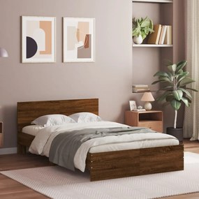 vidaXL Rám postele s čelem 120 x 190 cm [3207514] Barva: hnědý dub