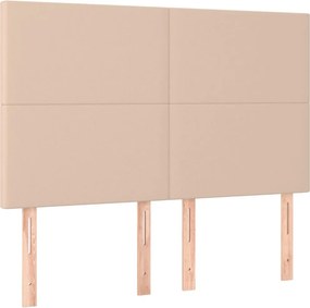 Box spring postel matrace a LED cappuccino 140x200cm umělá kůže 3135830