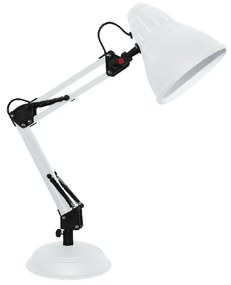 ACA DECOR Retro stolní lampa UFFICIO, bílá barva