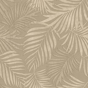 Luxusní hnědo-béžová vliesová tapeta s listy, 07506, Makalle II,Limonta