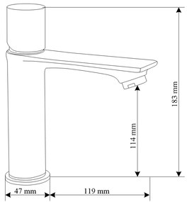 Mexen Royo One umyvadlová baterie, Černá/Zlatorůžová - 72201-76