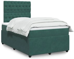 Box spring postel s matrací tmavě zelená 120 x 200 cm samet 3294619