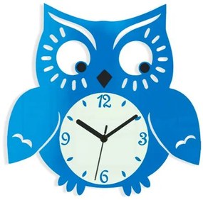 Nástěnné hodiny Owl modré