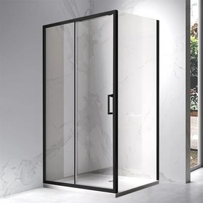 BPS-koupelny Obdélníkový sprchový kout HYD-OK103B 110x80 černý/transparent + vanička HYD-OSV-ST03B bílá