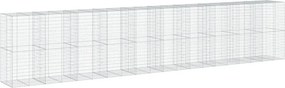 Gabionový koš s víkem 1 000 x 100 x 200 cm pozinkované železo 3295243