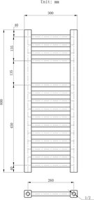 Gamma Erga Proper, topné těleso 800x300 mm, 314W, černá, ERG-LAV-PROP-8030-BK