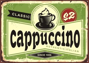 Plechová cedule Cappuccino Velikost: A4 (30 x 20 cm)