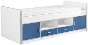 Modrá postel se zásuvkami Vipack Bonny 90 x 200 cm