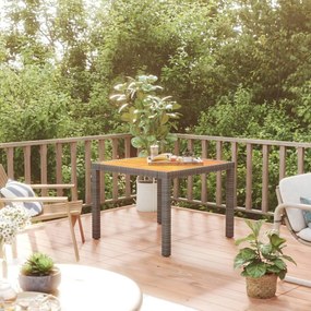 Zahradní stůl 90 x 90 x 75 cm polyratan a akáciové dřevo šedý,  316719 HangarStore.cz