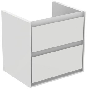 Ideal Standard Connect Air - Skříňka pod umyvadlo CUBE 53x40,9cm, 2 zásuvky, Bílá lesklá + matný bílý lak, E1606B2