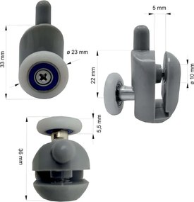 Mereo Mereo, Spodní pojezdy pro sprchové boxy, sada 4ks, CKND183K