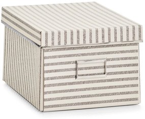 Lepenková krabice s víkem, 21 x 28 x 15 cm, béžová barva