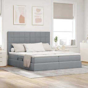 Postel s úložným prostorem Světle šedá 180 x 200 cm Textil 3372197