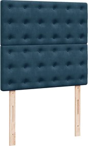 Box spring postel s matrací tmavě modrá 90x200 cm samet 3292254