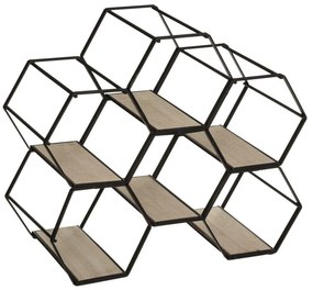 STOJAN NA VÍNO HIVE 25,5X29,5X15 CM ČERNÁ/HNĚDÁ