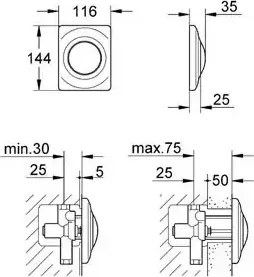 Grohe - Ovládací tlačítko, alpská bílá