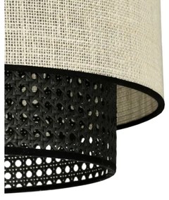Duolla - Přisazený lustr RATTAN YUTE 1xE27/15W/230V pr. 45 cm krémová/černá