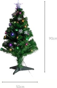Umělý vánoční stromeček s osvětlením a hvězdou, 90 cm