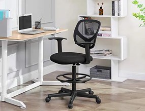 Goleto Ergonomická kancelářská židle s výškou sedáku 55-75 cm | černá