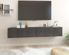 vidaXL Závěsné TV skříňky 3 ks 60x30x30 cm kompozitní dřevo [804528] Barva: Betonová šedá