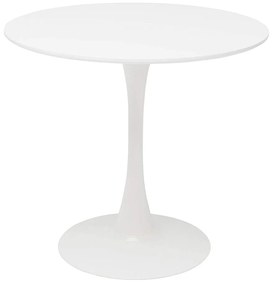 Jídelní stůl, kulatý, bílá matná, průměr 80 cm, Tempo Kondela REVENTON