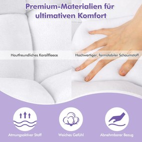 Costway Rozkládací křeslo Lazy Sofa Lazy Tatami Floor Cushion White