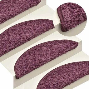 Schodové rohože 30 ks 65 x 21 x 4 cm tmavě fialové, půlkulaté, velké 3365824
