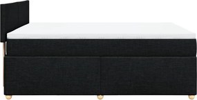 Box spring postel s matrací černá 160x200 cm textil 3289026