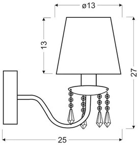 Nástěnná lampa RUTI 1xE14/40W/230V
