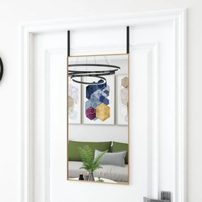 Zrcadlo na dveře zlaté 40 x 80 cm sklo a hliník 327416