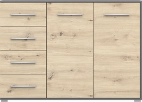 IDZ Komoda FRIDA 2D4S 01, 135 cm Dub Artisan / Grafit