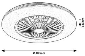 Rabalux 71330 - LED Stm. str. svít. s ventilátorem DALFON 48W/230V 3000-6500K+DO