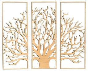 AMADEA Dřevěný třídílný obraz - strom, rozměr 51 x 47 cm, český výrobek