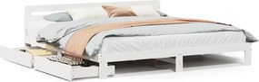 Postel bez matrace bílá 200 x 200 cm masivní borovice 3309858