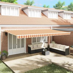 Stahovací markýza Žlutá a oranžová 600 × 300 cm 3331597