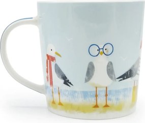 Hrnek Racčí parta, 400 ml – New Bone China, rackové na pláži, dárková krabička