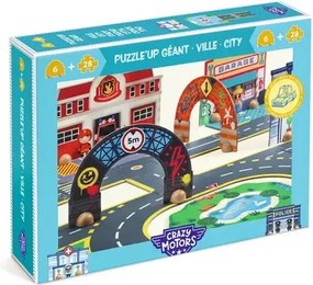 DJECO Podlahové obrysové puzzle Město / 34 dílků