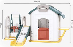 Dětský domeček se skluzavkou a houpačkou inSPORTline Housino