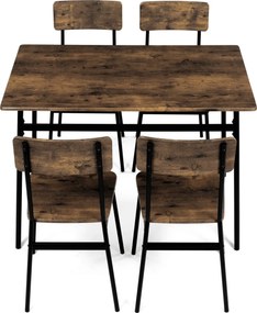 Jídelní set CORTINA 1+4 - old wood 2 / černé kovové nohy