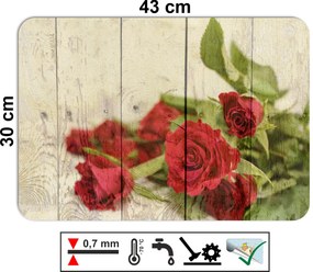 PokojovaDekorace.cz, Prostírání - 500, Dřevo s květy růže, 43x30cm
