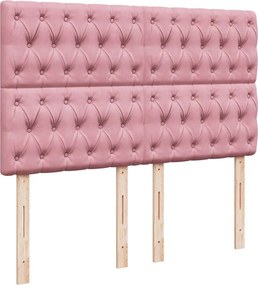 Box spring postel s matrací růžová 140x200 cm samet 3292369