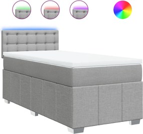 Box spring postel s matrací světle šedá 80 x 200 cm textil 3289209